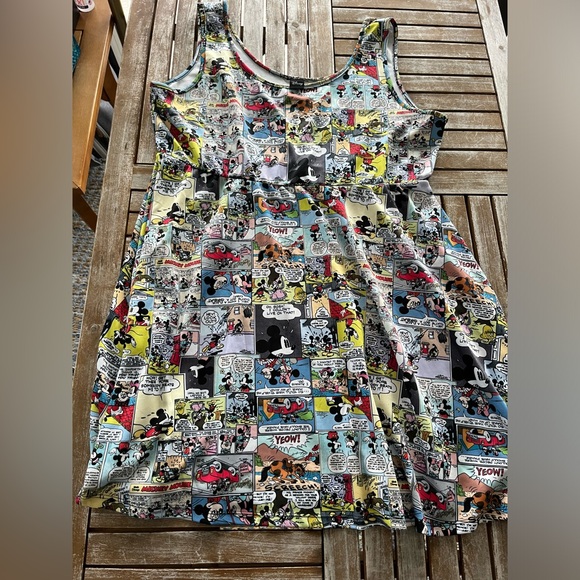Disney | Dresses | Disney Mickey Minnie Mouse Comic Strip Dress Plus Sz ...